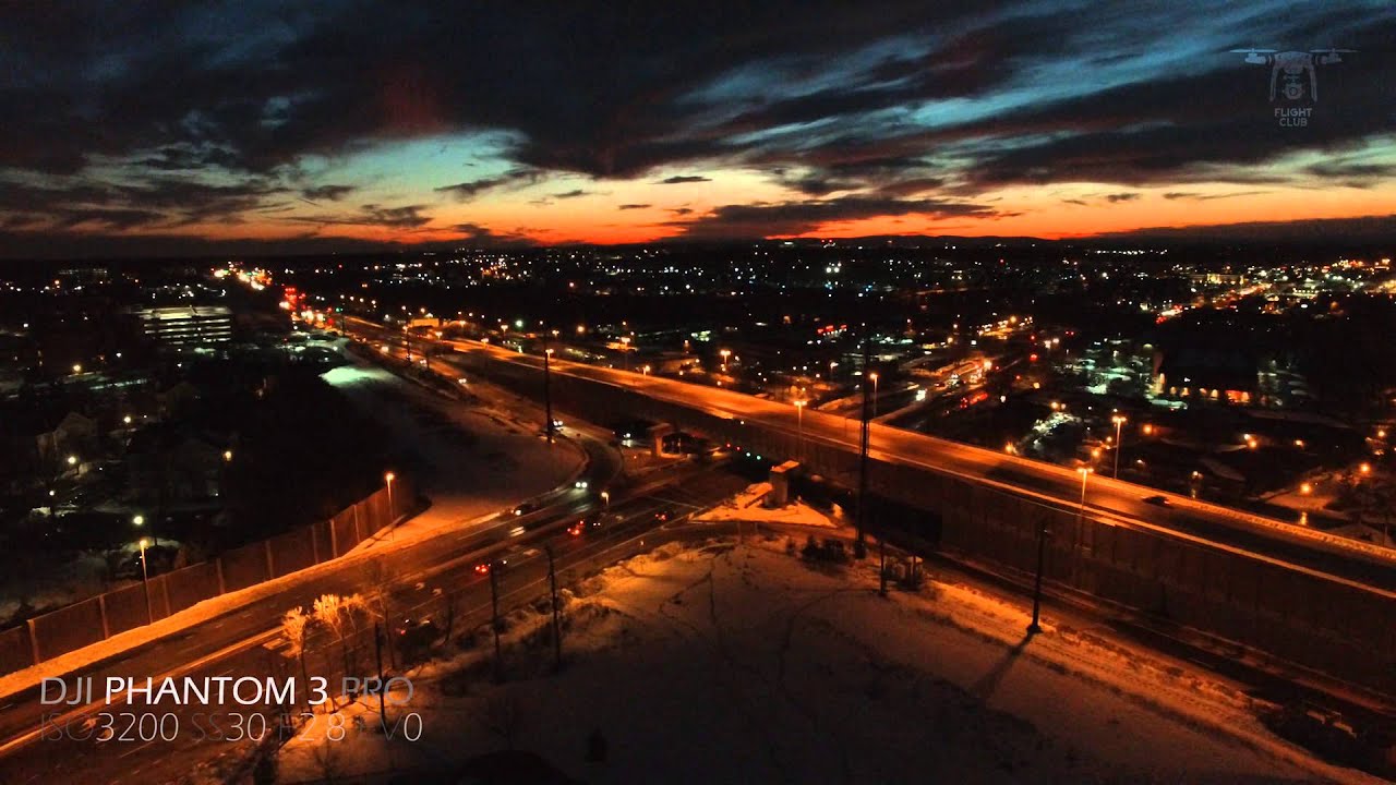 Intersections Night Aerial Drone Quadcopter video DJI Phantom 3 Pro 4K ...