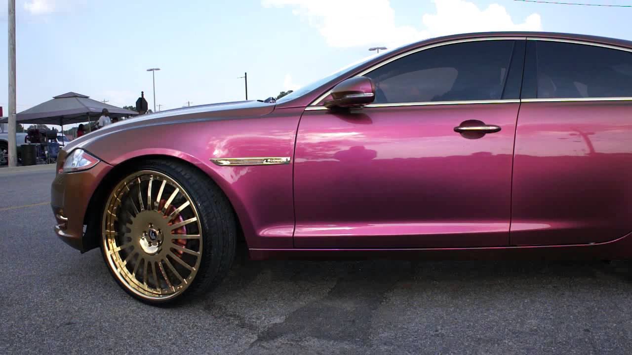 Jt Luger's Jaguar XJ on 26" Gold Forgiato Wheels at Stuntmania 2K16 ...