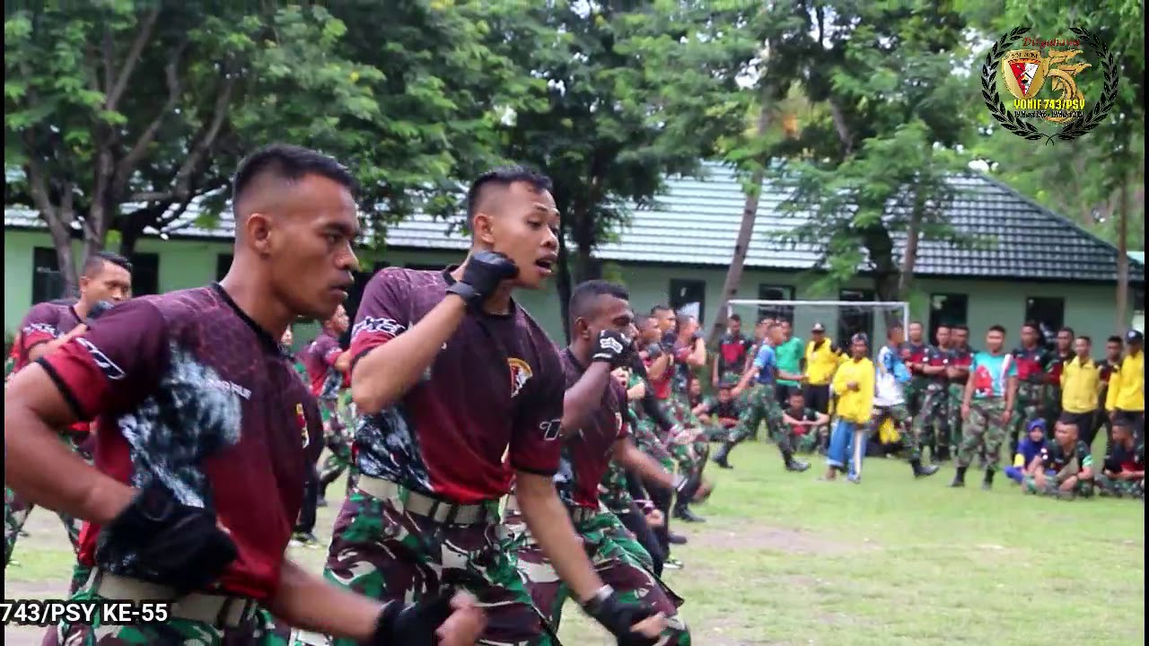 Senam Body Combat Antar Kompi Yonif 743/PSY - YouTube