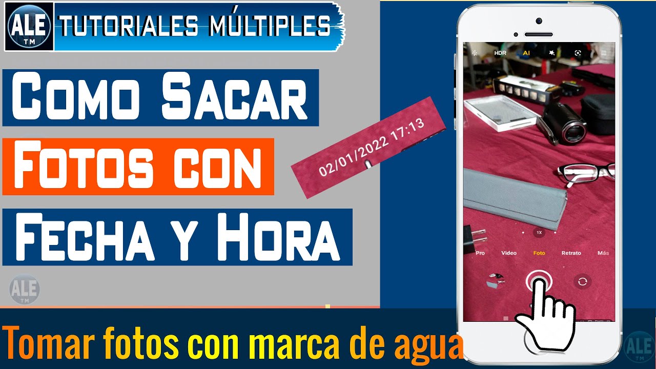 Como Tomar Fotos Con Fecha, Hora y marca de agua - YouTube