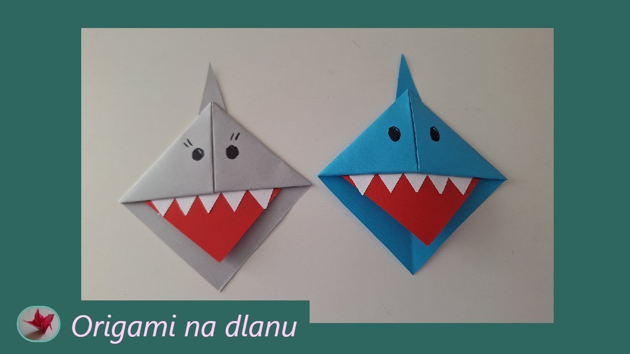 Origami obeleživač stranica knjige u obliku ajkule - YouTube