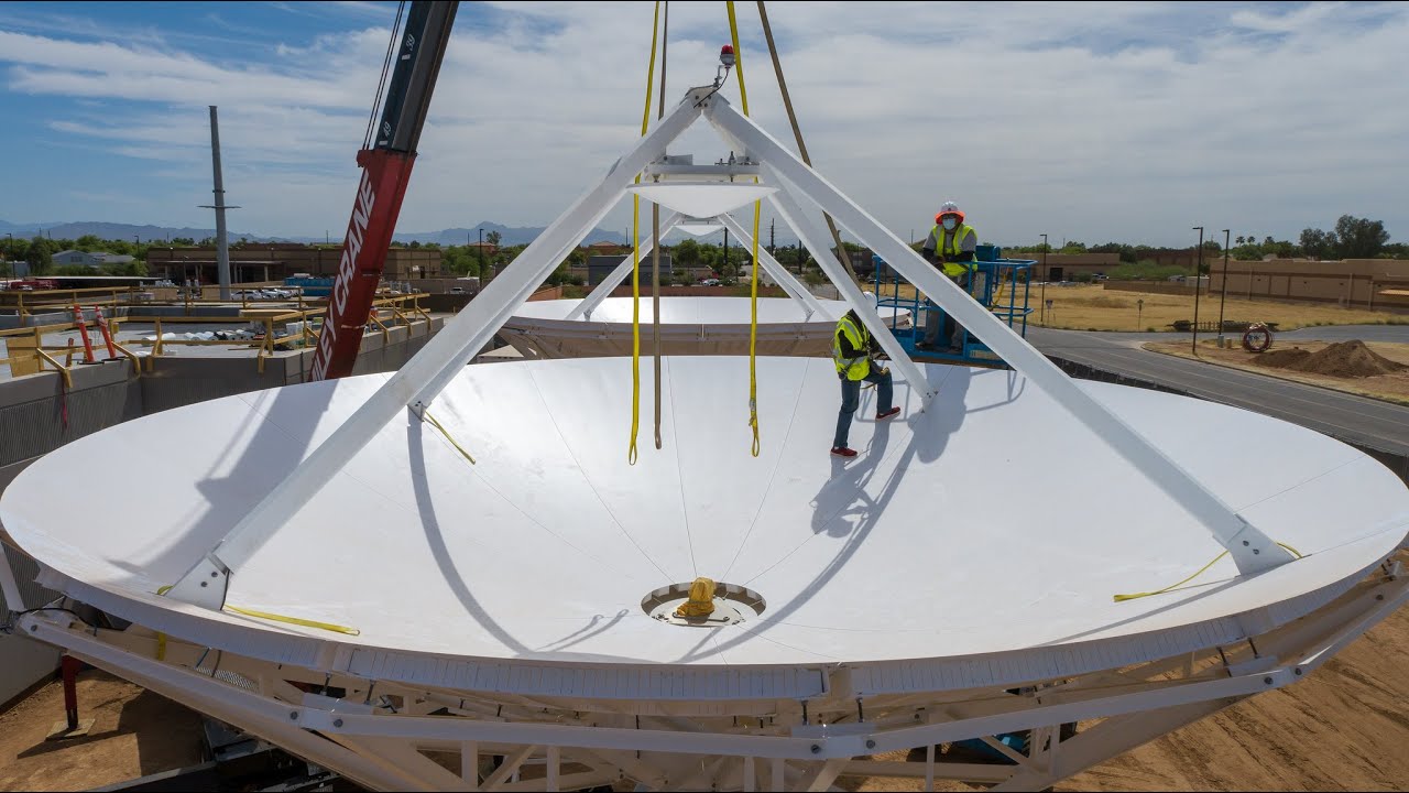Fox Earth Station 9-Meter Satellite Installation - May 2020 - YouTube