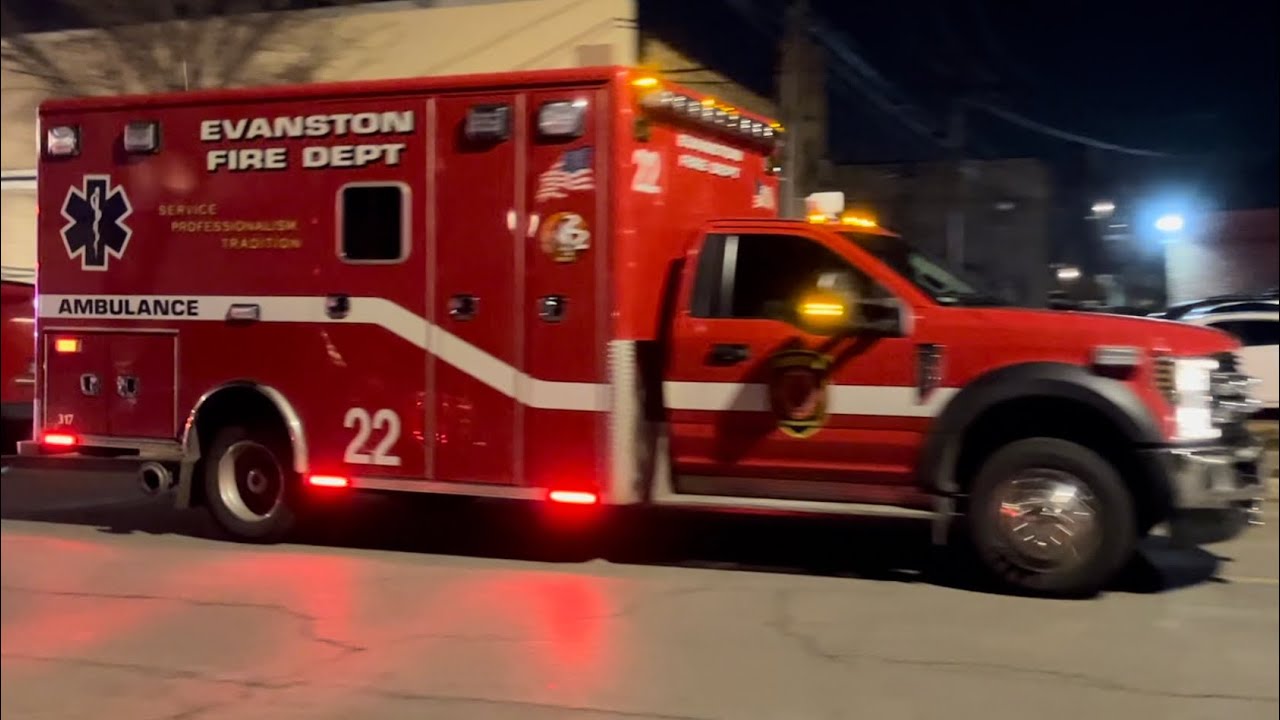 Evanston Fire Department Ambulance 22 Responding. - YouTube