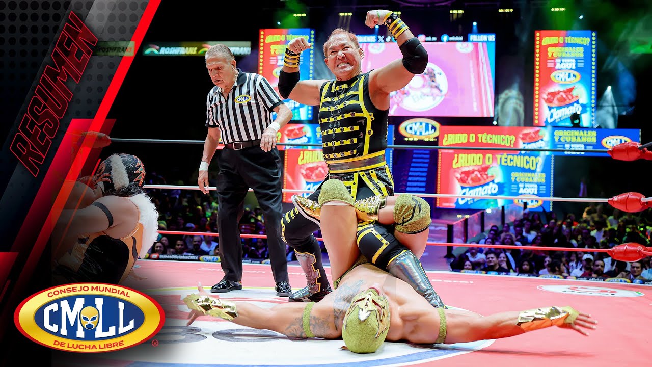 RESUMEN CMLL: XELHUA Y LEGENDARIO VS OKUMURA Y FELINO JR. - YouTube