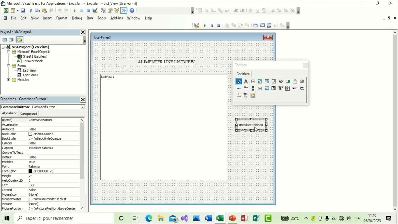 Petit secret : Comment Alimenter une listview à partir d'un tableau VBA-Excel - YouTube