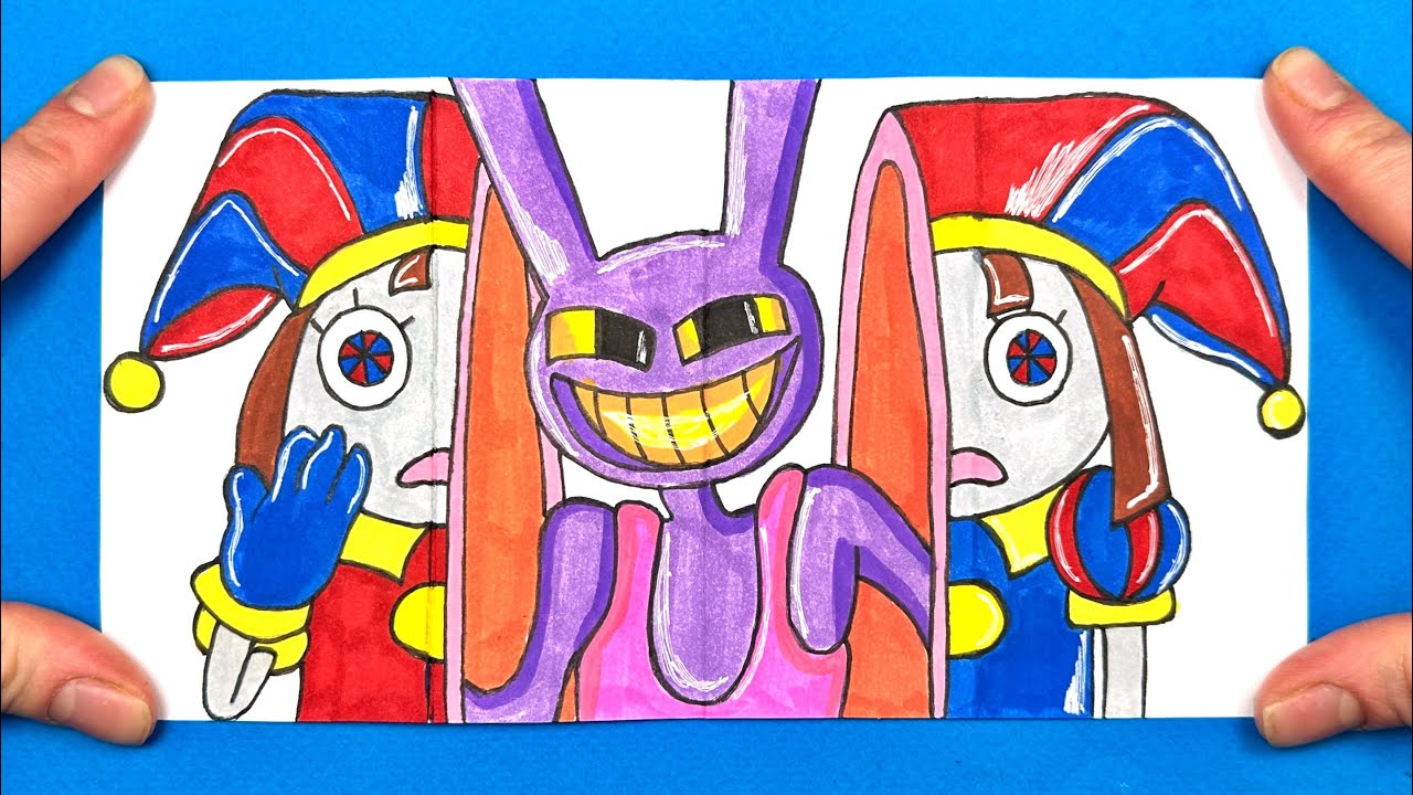 How To Draw Pomni Vs Jax From The Amazing Digital Circus Cute Easy