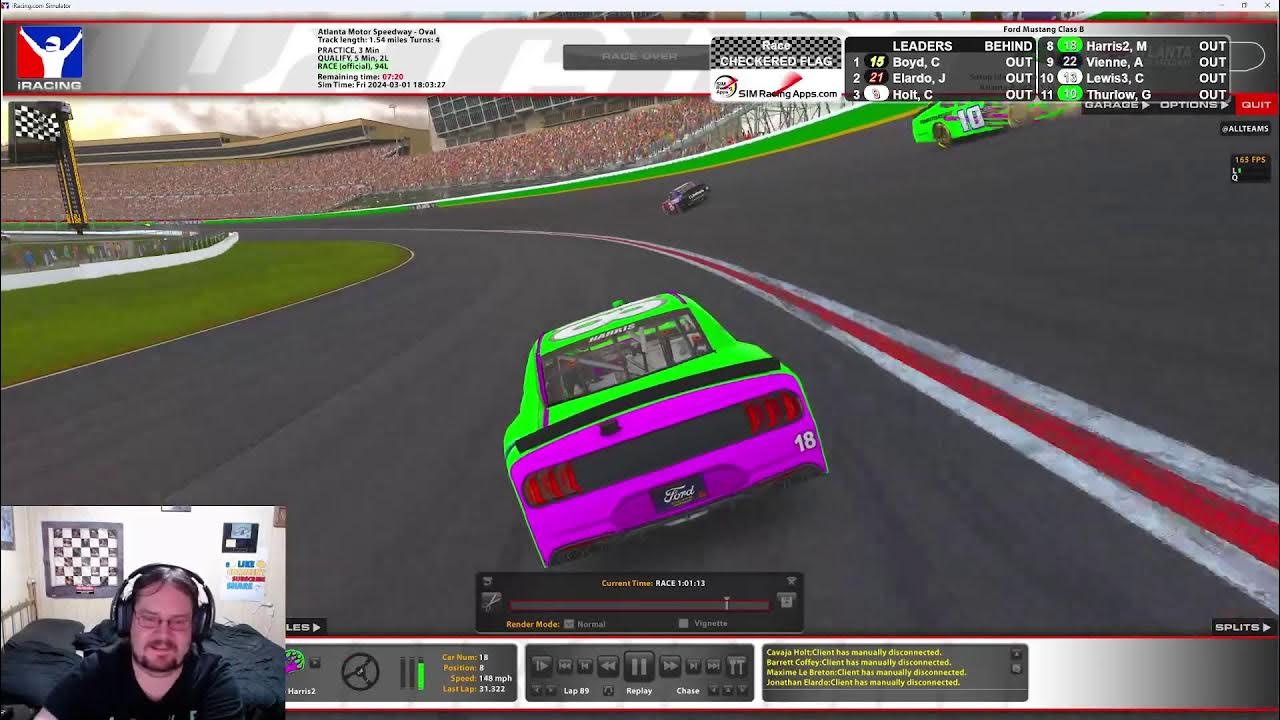 Mike plays IRacing 2024 Season 1 Week 2 Nascar Xfinity Series @ New Atlanta - YouTube