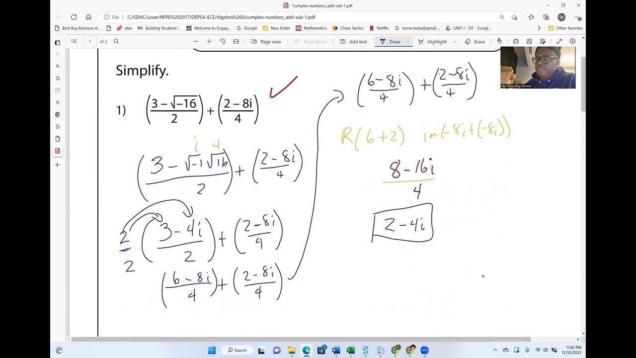adding and subtracting imaginary (complex numbers) - YouTube