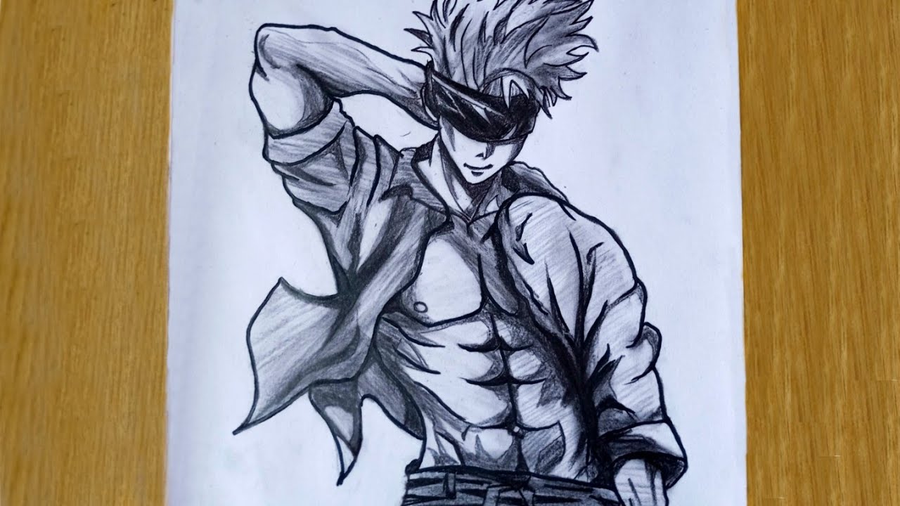 How to Draw Gojo Satoru Full Body | Easy Step-by-Step Anime Drawing for ...