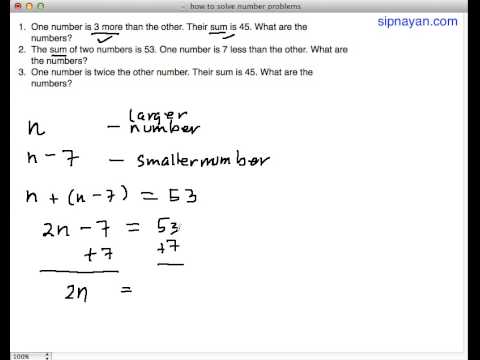 Word Problem Number Problem 2 - YouTube