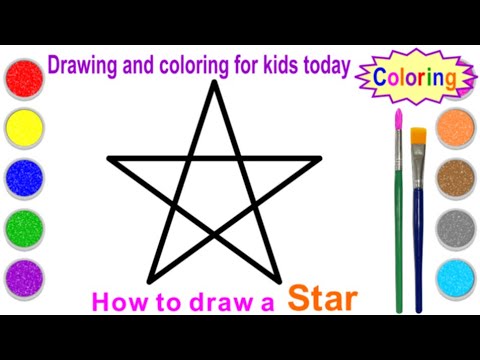 How to draw a Star | Star drawing for kids | Star coloring pages for ...