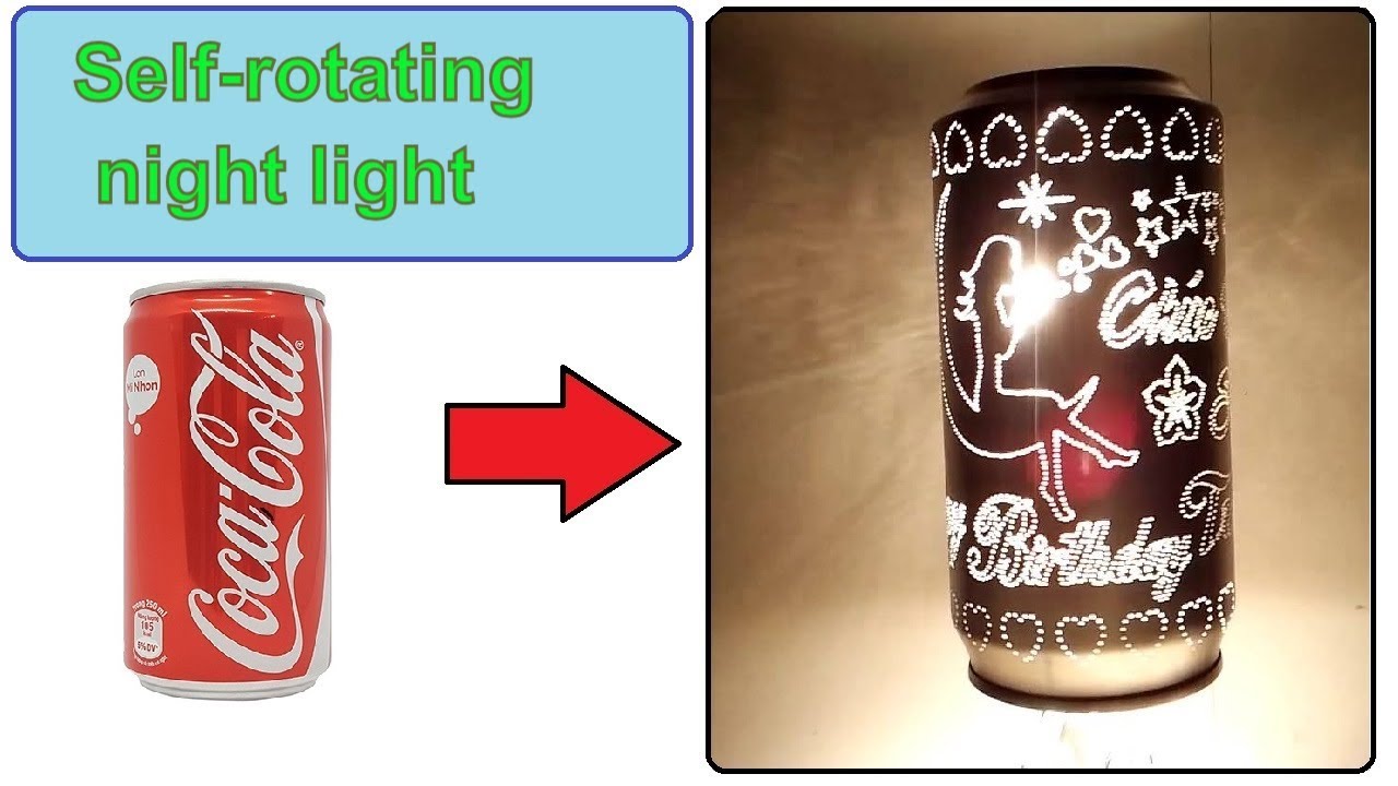 DIY a night lamp roating from cocacola - YouTube