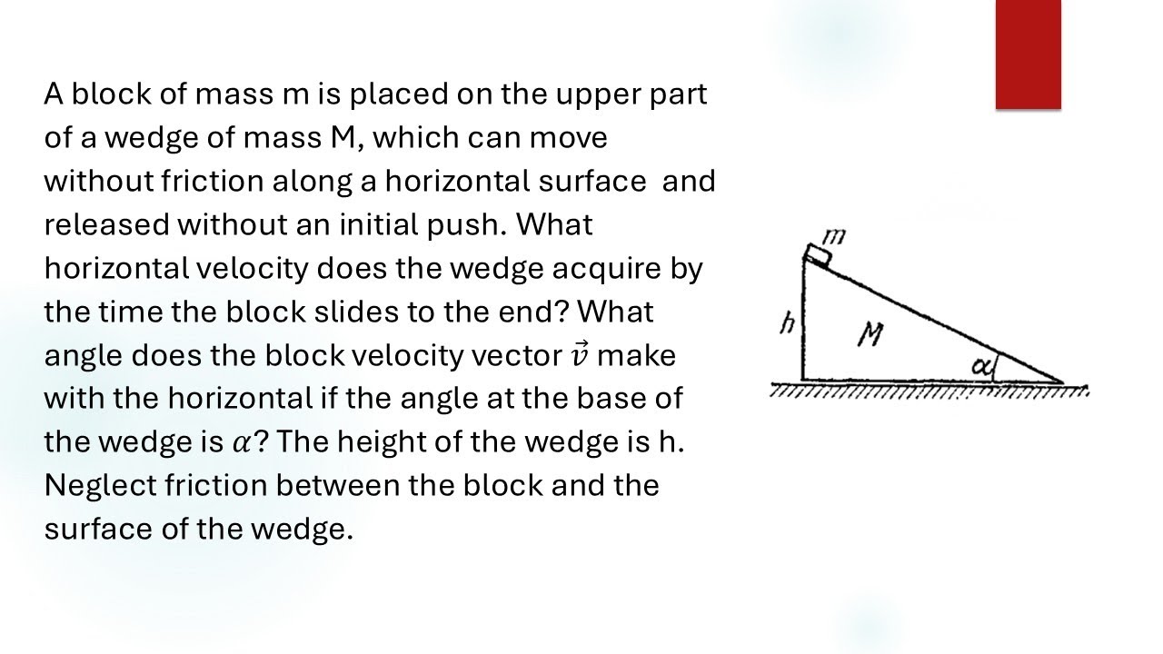 IIT JEE Preparation | Classic Wedge Block Problem : Solved using ...