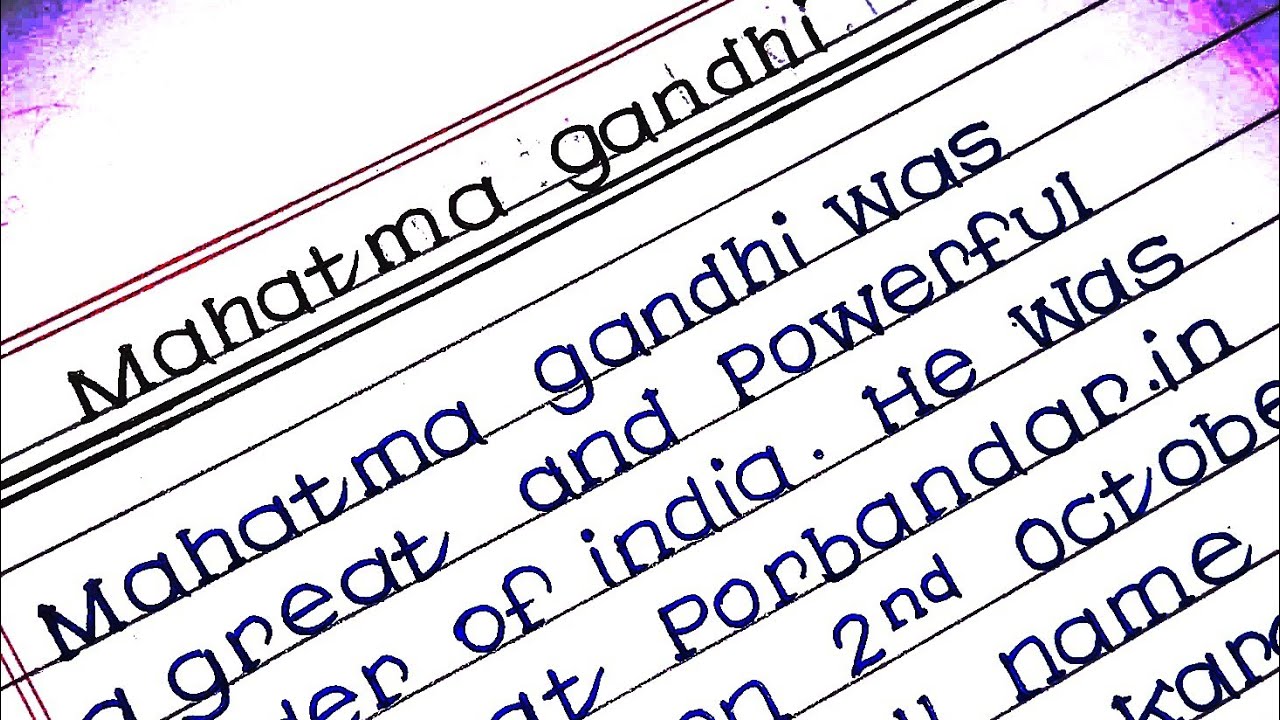 Essay writing on Mahatma Gandhi in English|simple paragraph on Mahatma ...