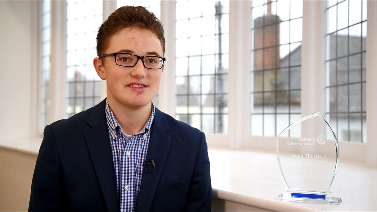 Owen Thurston - Rotary Young Citizen Awards 10th Anniversary - YouTube