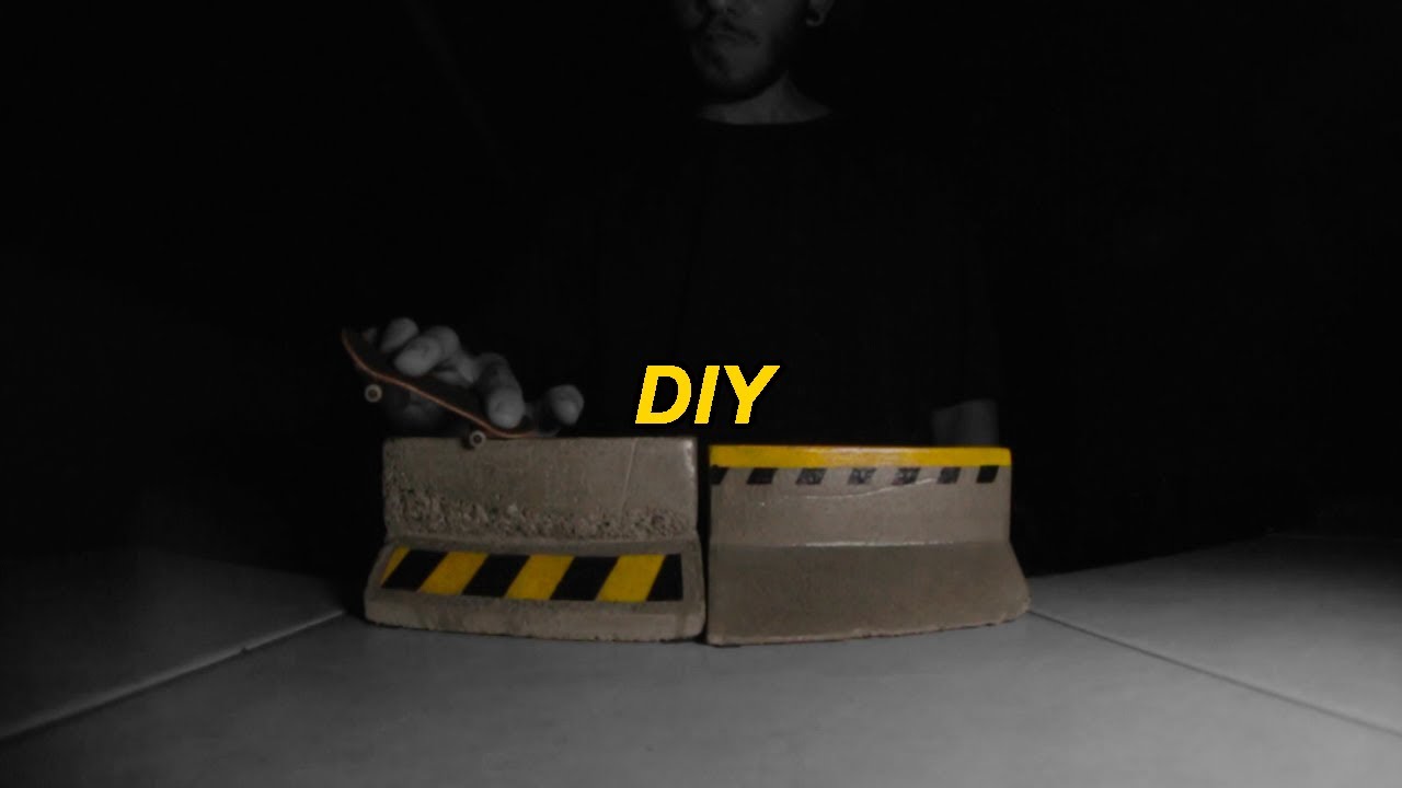 DIY - Fingerboard Concrete Barrier - YouTube