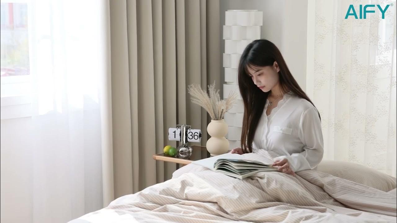 AIFY 遮光カーテン UVカット 形態記憶加工済み - YouTube