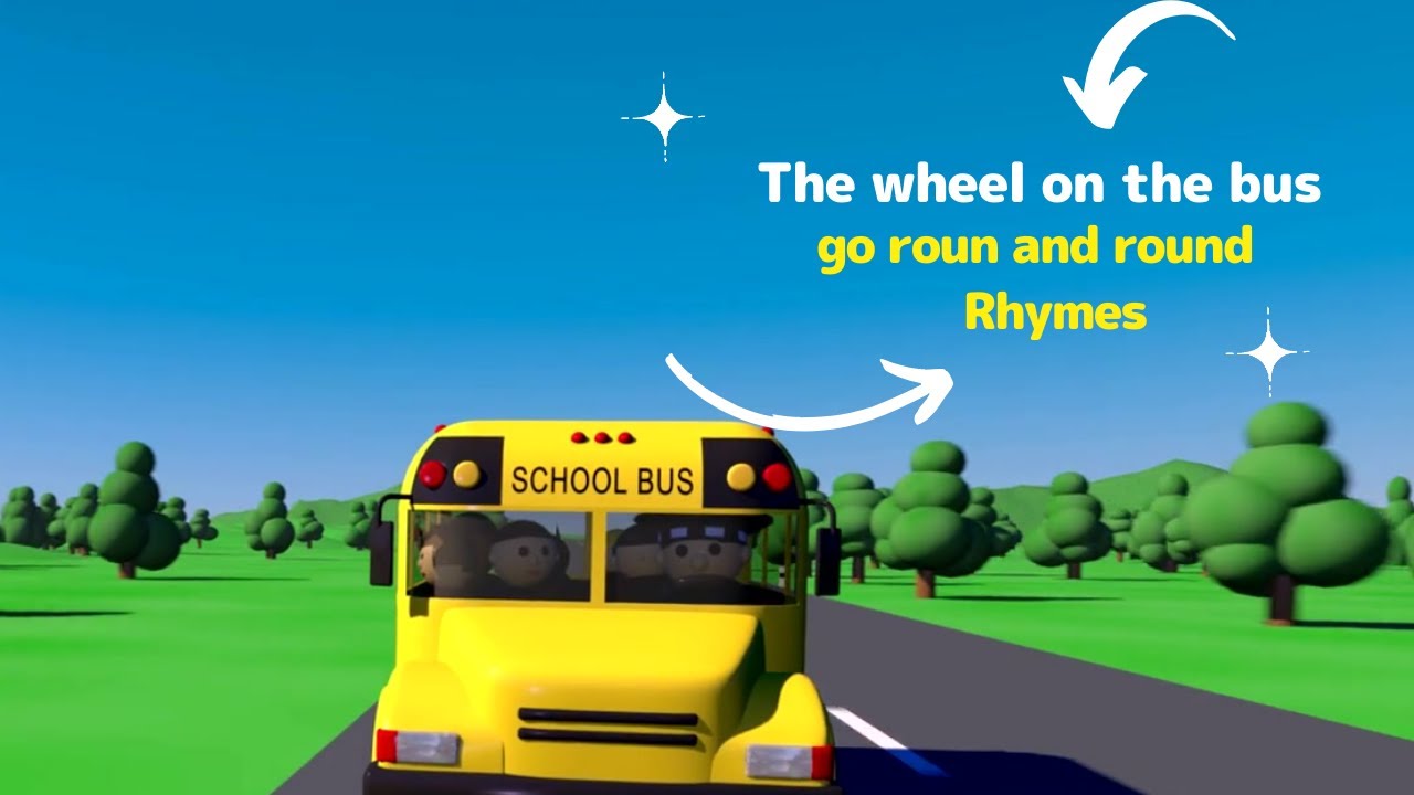 The wheel on the bus go around and around rhymes/nursery poem for kids ...