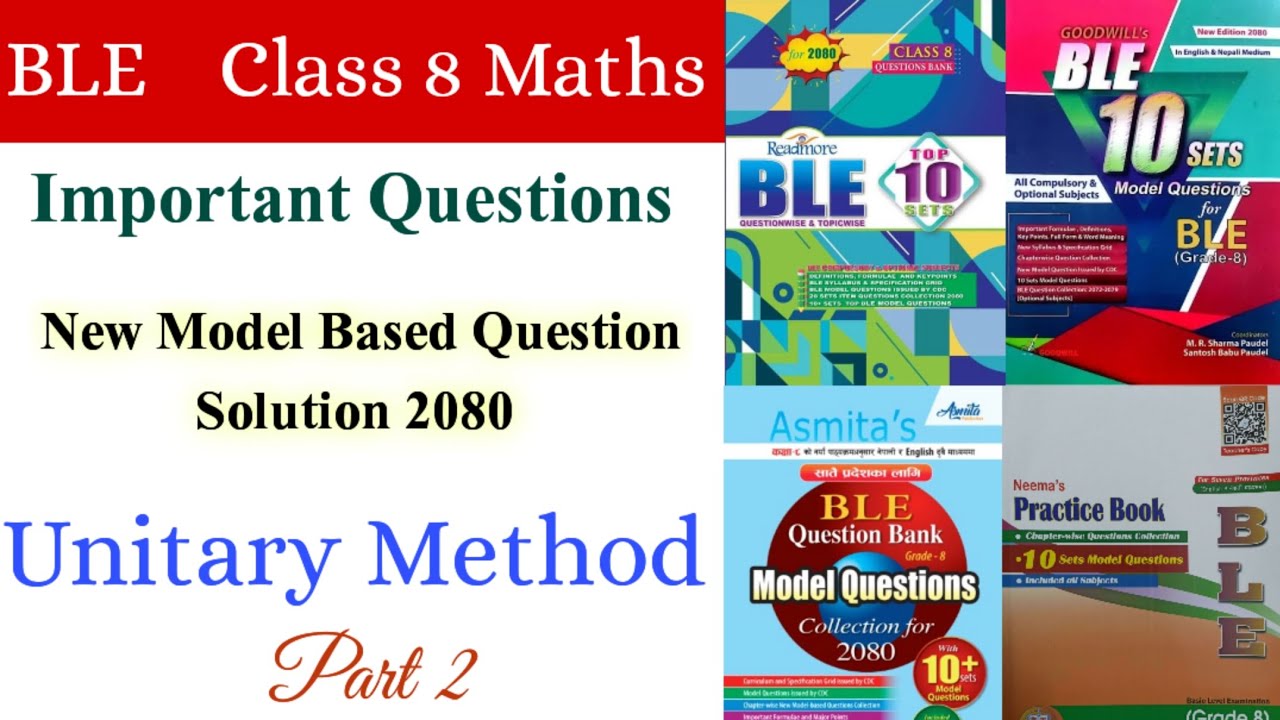 Class 8 BLE Math Model Question Solve 2080 | ble class 8 math 2080 ...