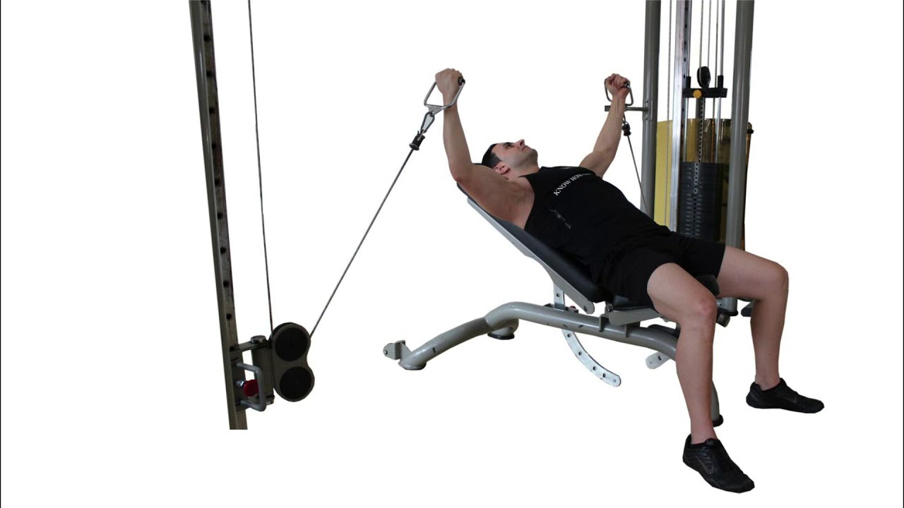 Cable Incline Bench Chest Fly - KNOW-HOW GET IN SHAPE - YouTube