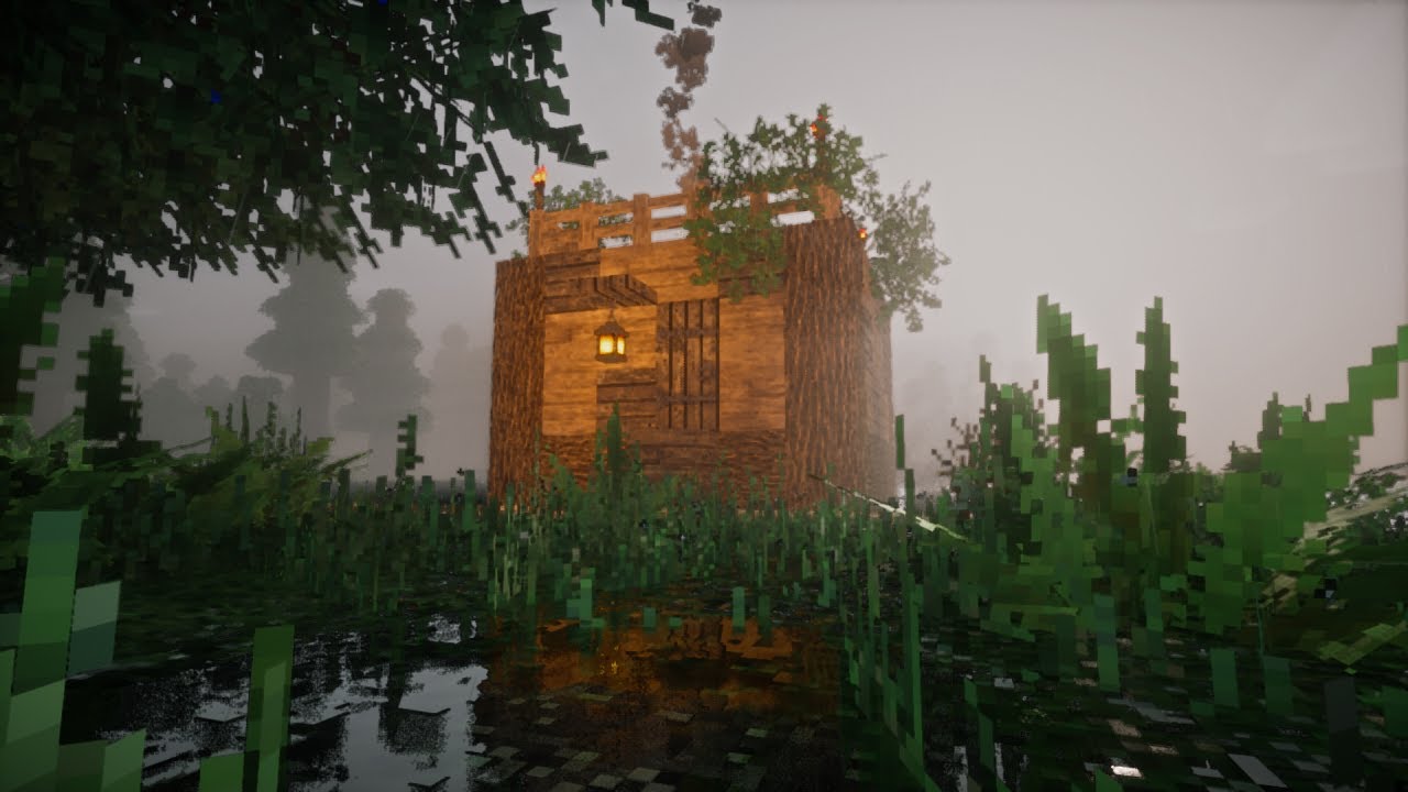 Building a Cozy Wooden Survival House in Minecraft | Rain & Bird Sounds ...