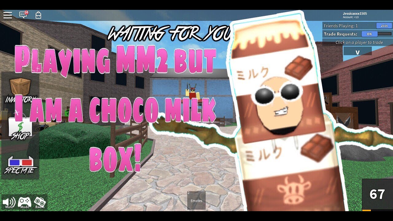 Playing MM2 but I am a Choco milk box.( read the bio) - YouTube