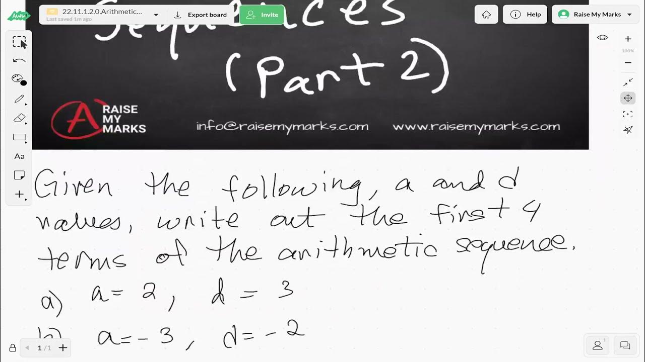 Arithmetic Sequences (part 2) - YouTube