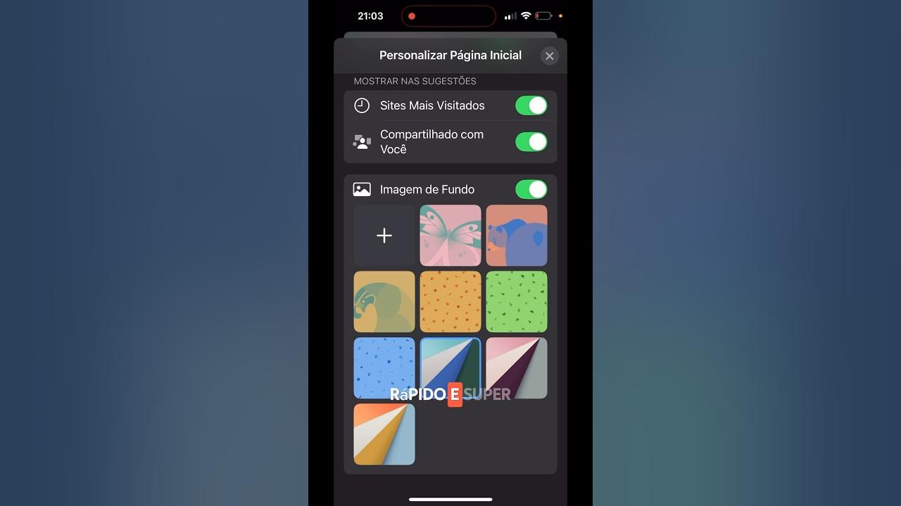 Como Customizar Plano de Fundo no Aplicativo Safari do iPhone? #iphone #safari #apple #app #dica ...