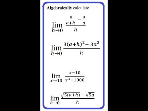 1.4#15, 10, 12, 11: Algebraically Calculate Limits - YouTube