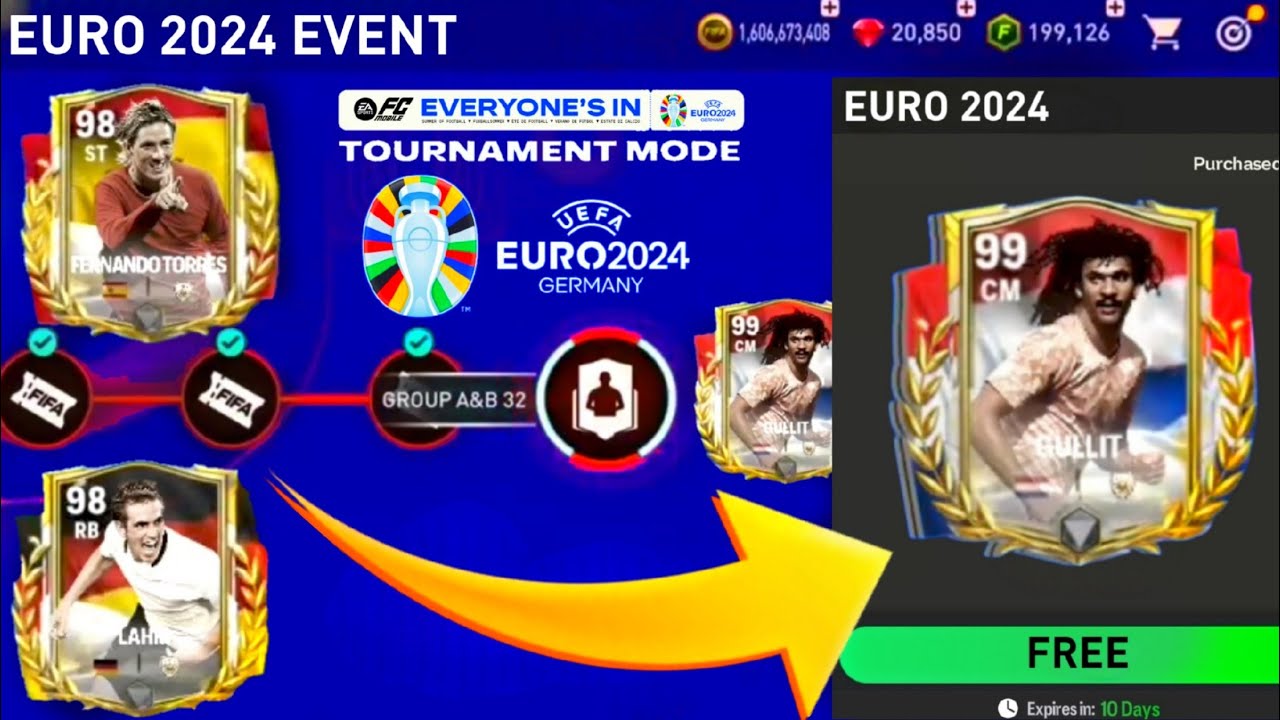 99 OVR ICON GULLIT!! FC MOBILE EURO 2024™ EVENT & EURO TOURNAMENT MODE ...