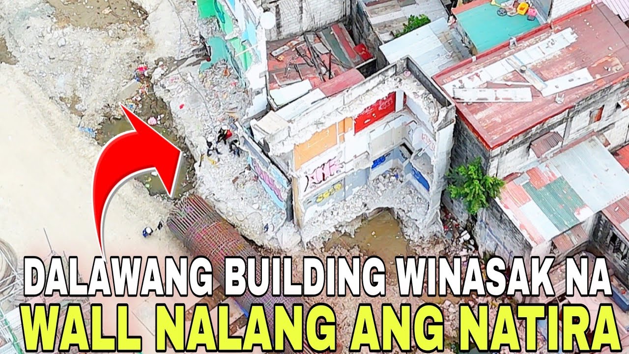 DALAWANG BUILDING WINASAK NA WALL NALANG ANG NATIRA Nlex connector ...