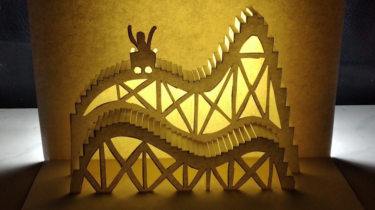 3d Roller coaster/pop up roller coaster card /Kirigami /Paper art ...