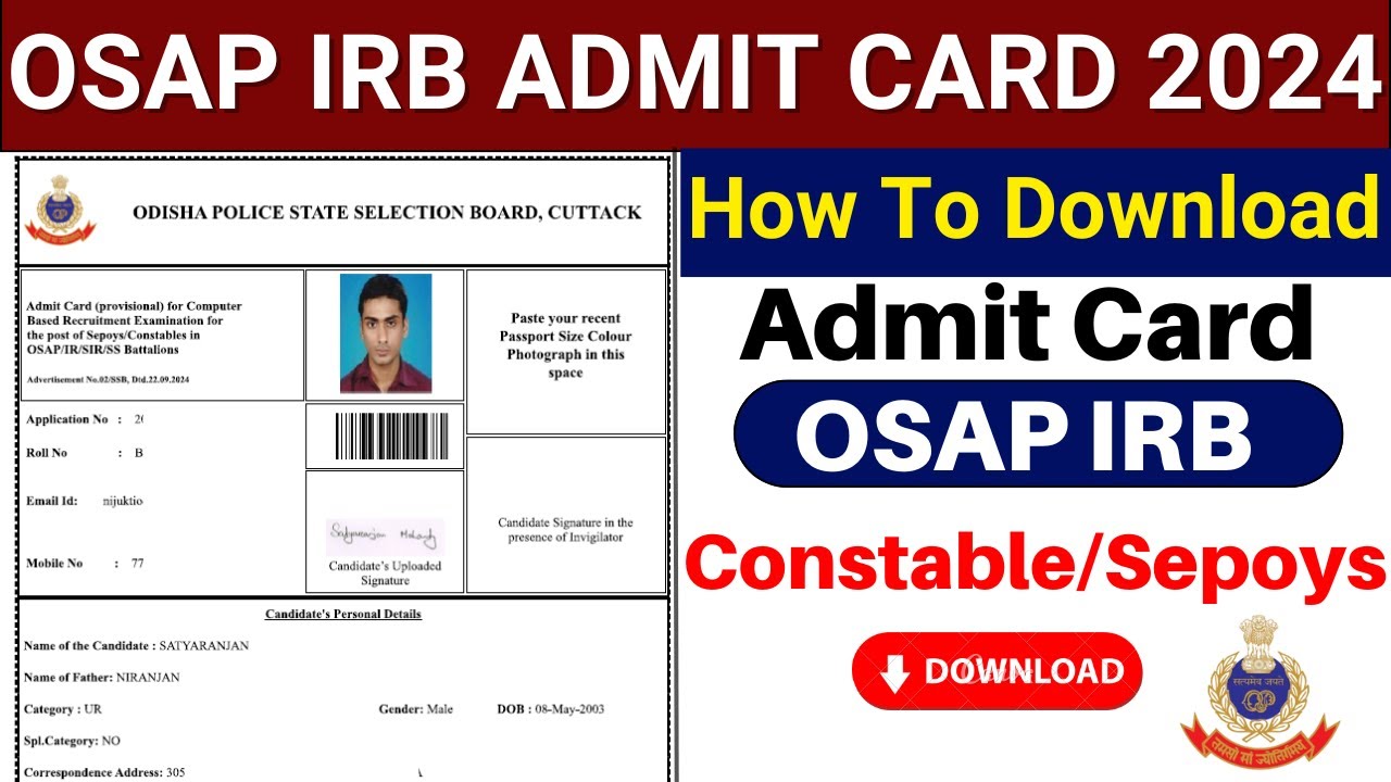 OSAP IRB Admit Card 2024// How to Download OSAP IRB Admit Card 2024 ...