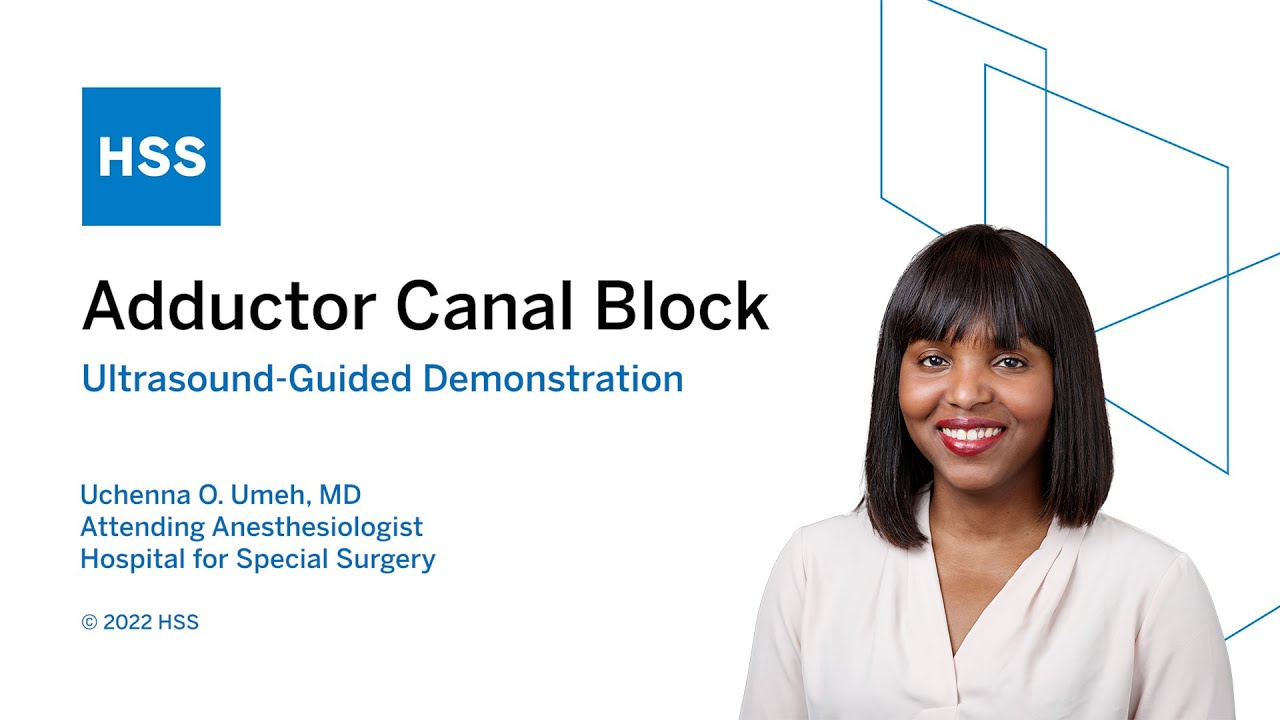 Adductor Canal Block: Ultrasound Guided Demonstration - YouTube