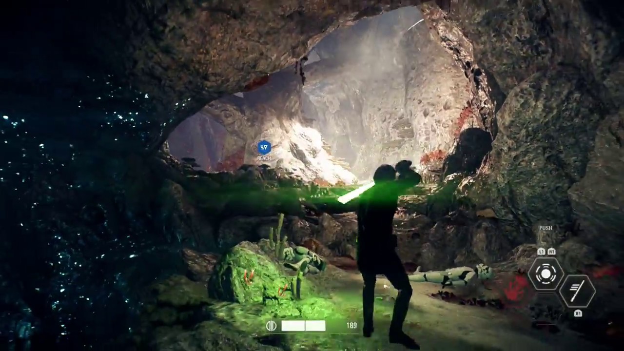 Star Wars Battlefront 2 Luke Explore the Cave - YouTube