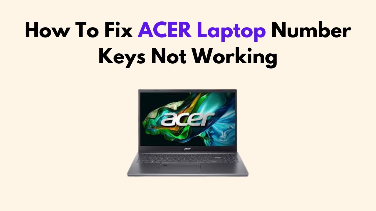 How To Fix ACER Laptop Number Keys Not Working - YouTube