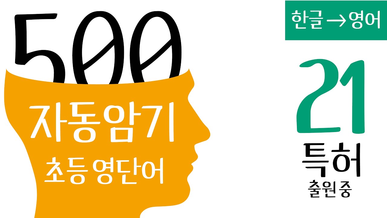 자동암기 왕초보 영단어 21, 561~568 (한글→영어) - YouTube