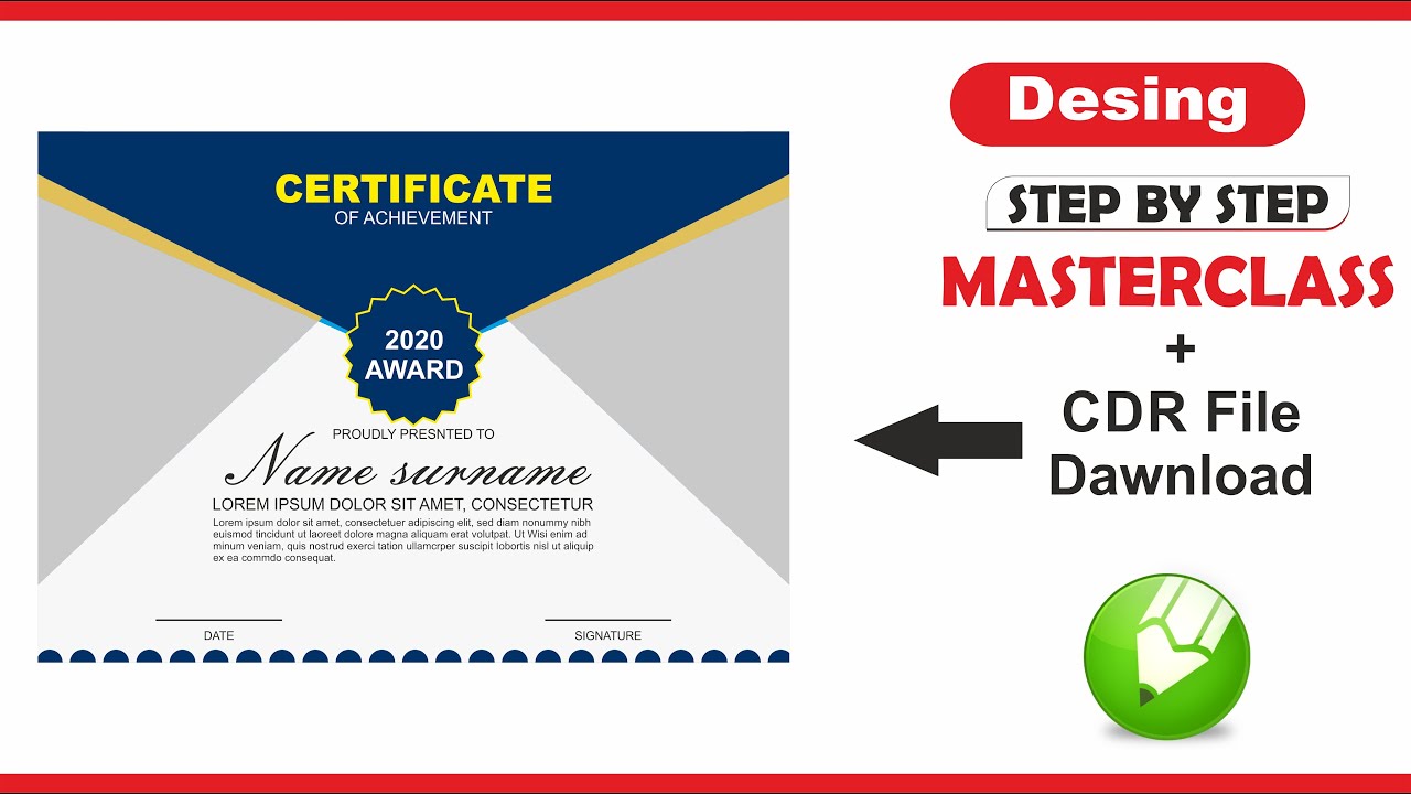 Certificate design in Coreldraw x7 step by step free download CDR 👇 ...