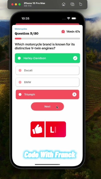 Can You PASS This SwiftUI Motocycles quiz? #codewithfranck #iosdeveloper #QuizApp - YouTube
