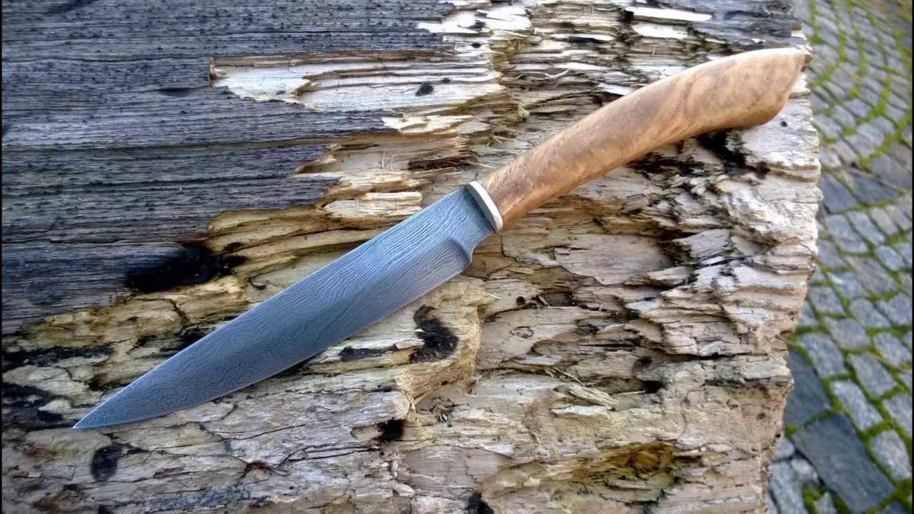 Knifemaking-Damascus steel knife - YouTube