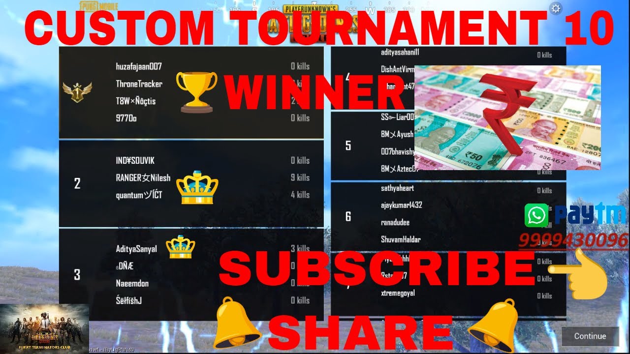 CUSTOM TOURNAMENT 10 with SUBSCRIBERS for PRIZE Money - YouTube