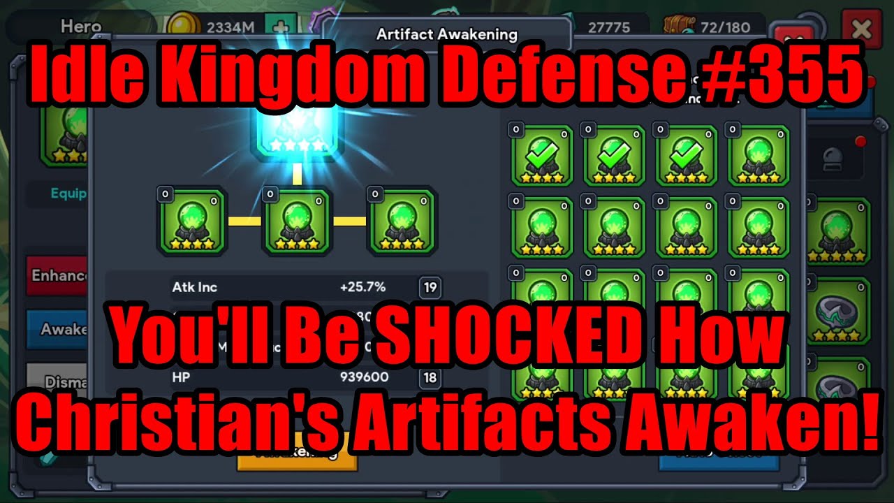 Idle Kingdom Defense #355 - You'll Be SHOCKED How Christian's Artifacts ...