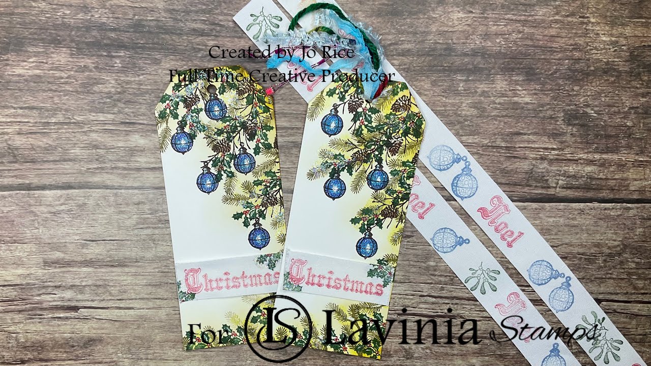 Christmas Ribbon Tag by Jo Rice #laviniastamps #cardmakingvideo # ...