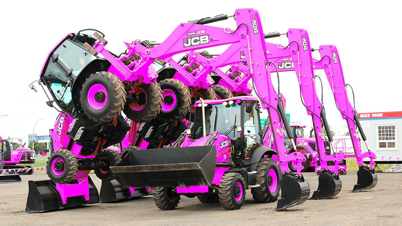 खुदाई करने वाला सुंदर रंग - खुदाई नृत्य मजेदार - JCB Backhoe Diggers ...