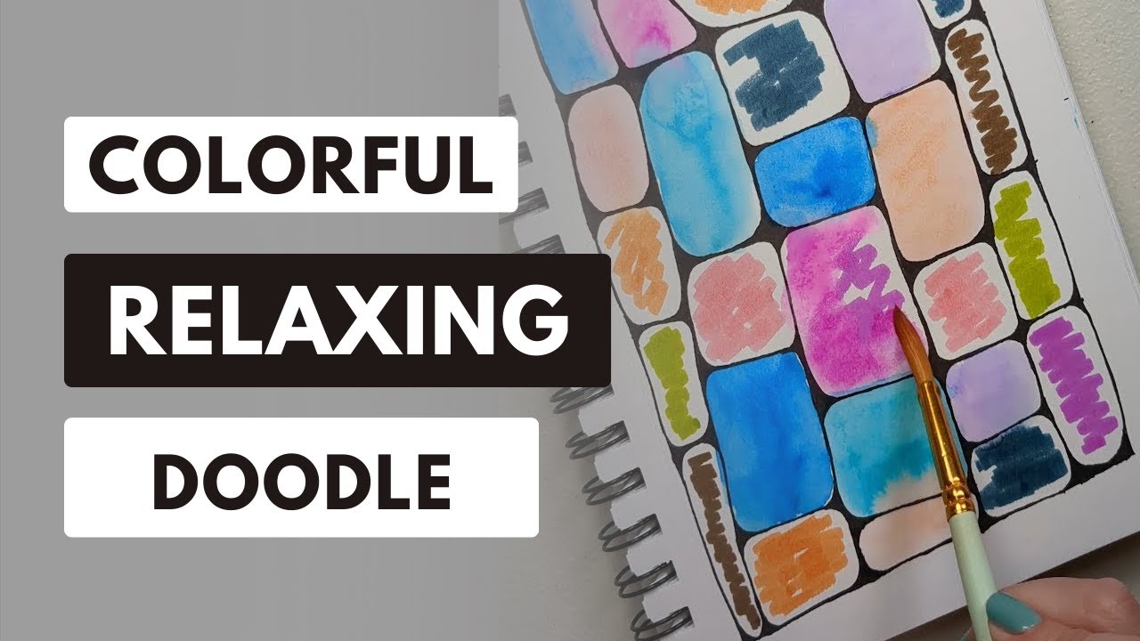 Relax with this step-by-step colorful doodle - YouTube