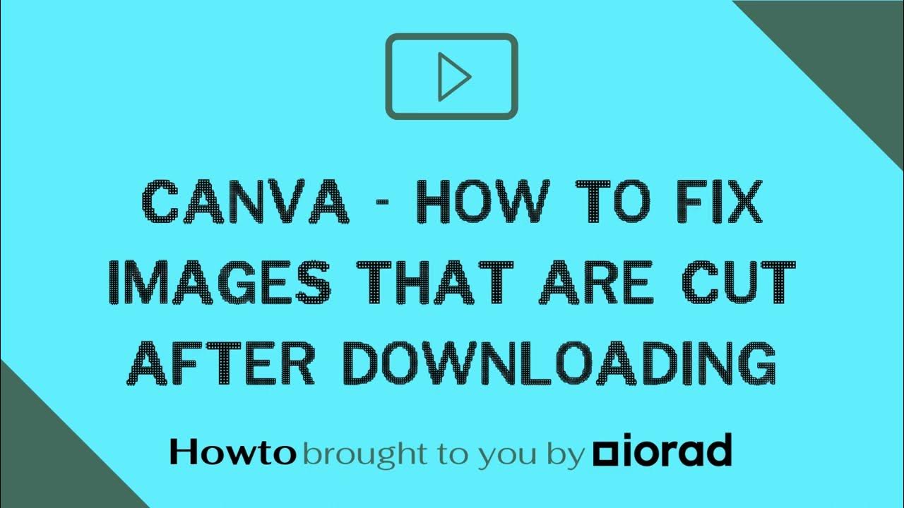 Canva How to fix images that are cut after downloading - YouTube
