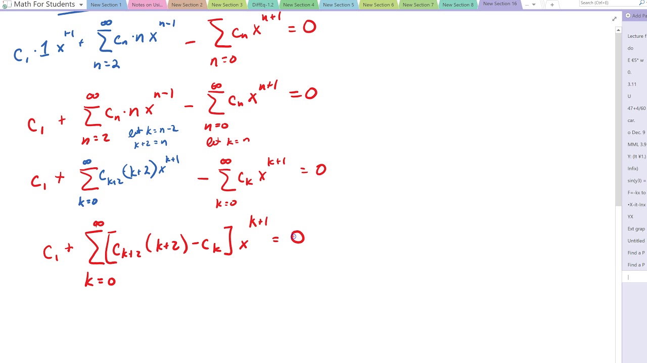 Power Series Solution to First Order ODE - YouTube