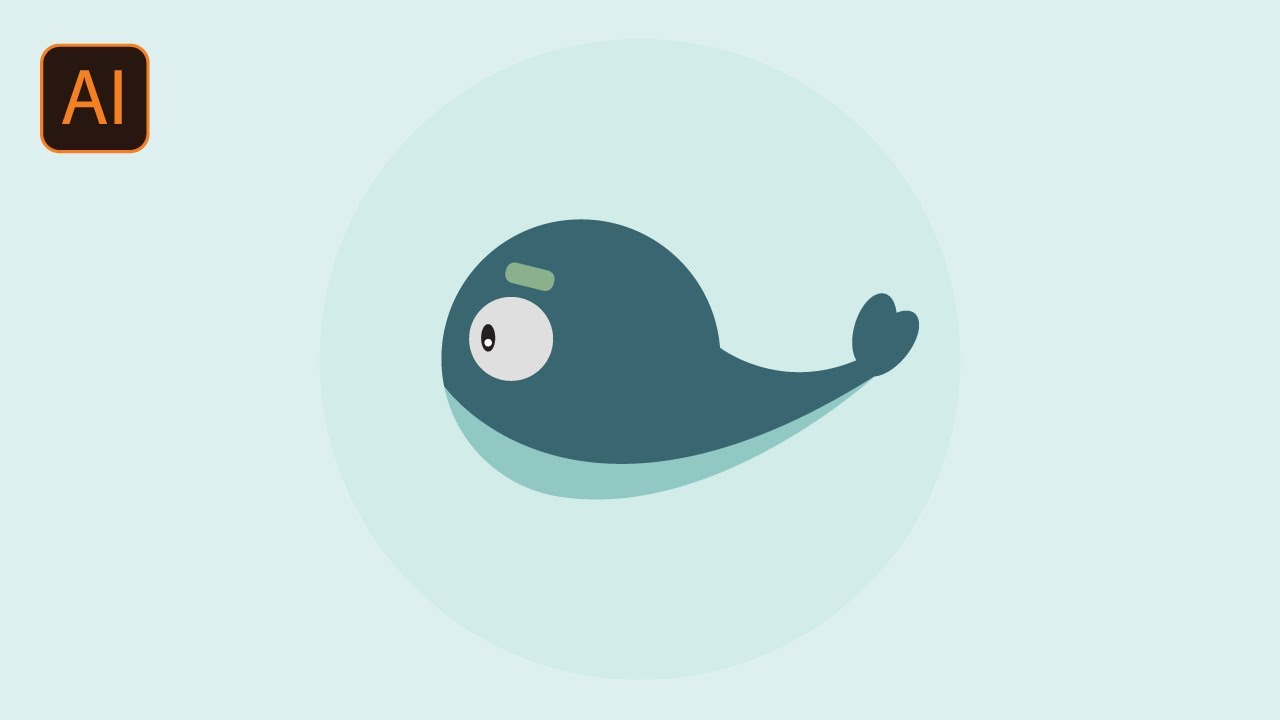 Adobe illustrator Tutorial- Make a Vector Design Fish - YouTube