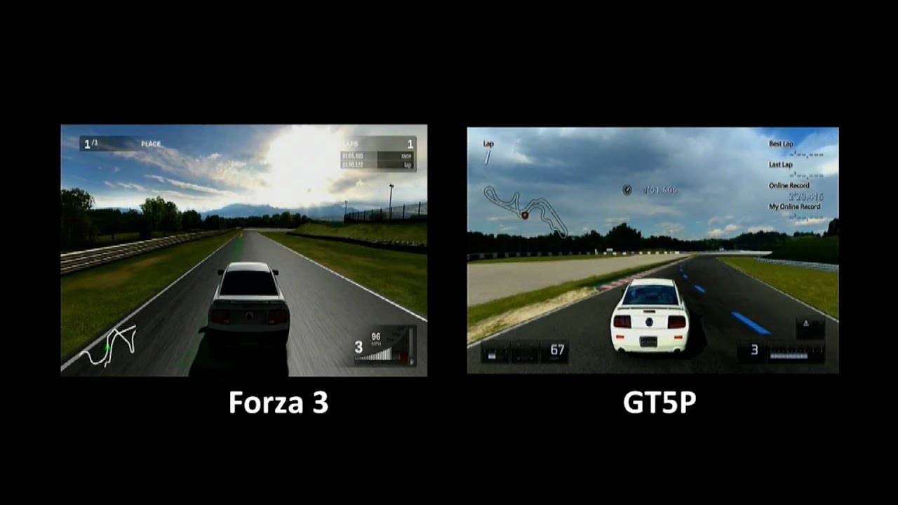 Gran Turismo 5 Prologue and Forza Motorsport 3 Split Screen Comparison ...