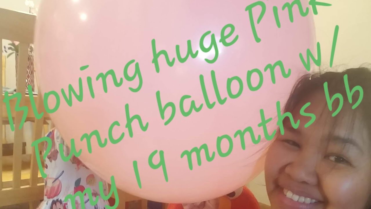 Blowing Pink Punch Balloon Huge and Deflating Very funny sounds with my ...